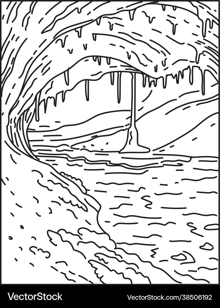 Wind Cave National Park - Line Art Royalty Free Vector Image