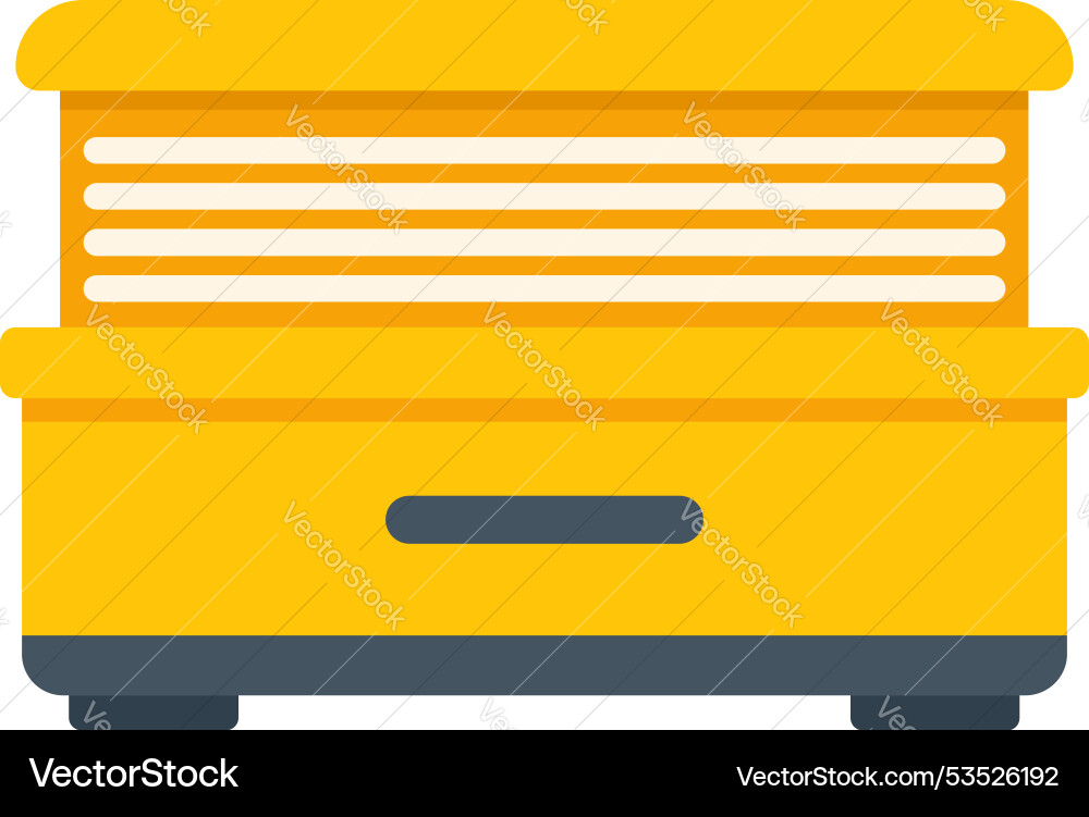 Yellow food warmer display case keeping hot Vector Image