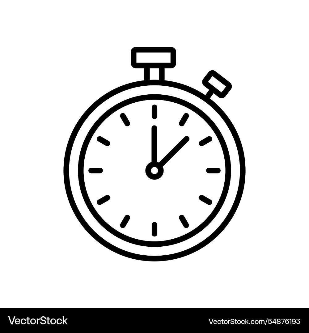 A clean simple line art of stopwatch Royalty Free Vector