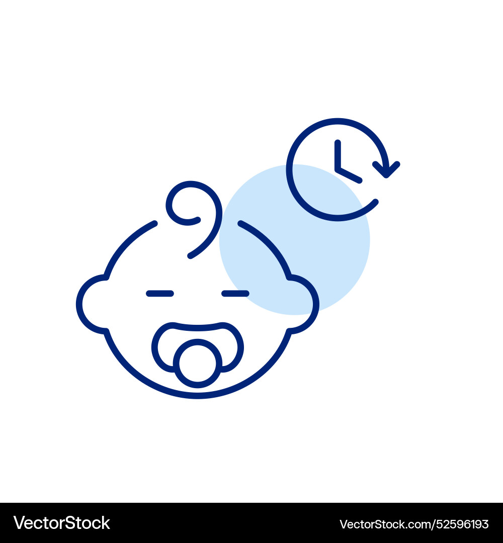 Baby with pacifier and clock infant daily regimen Vector Image