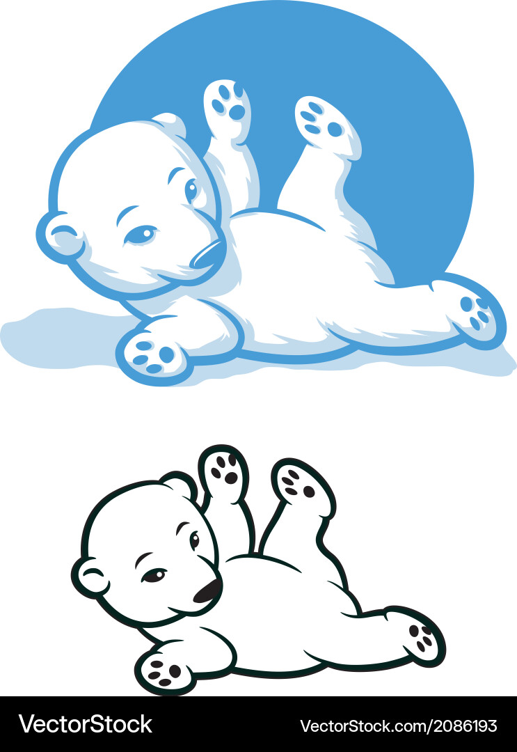 Cute Polar Bear Cub Royalty Free Vector Image - VectorStock