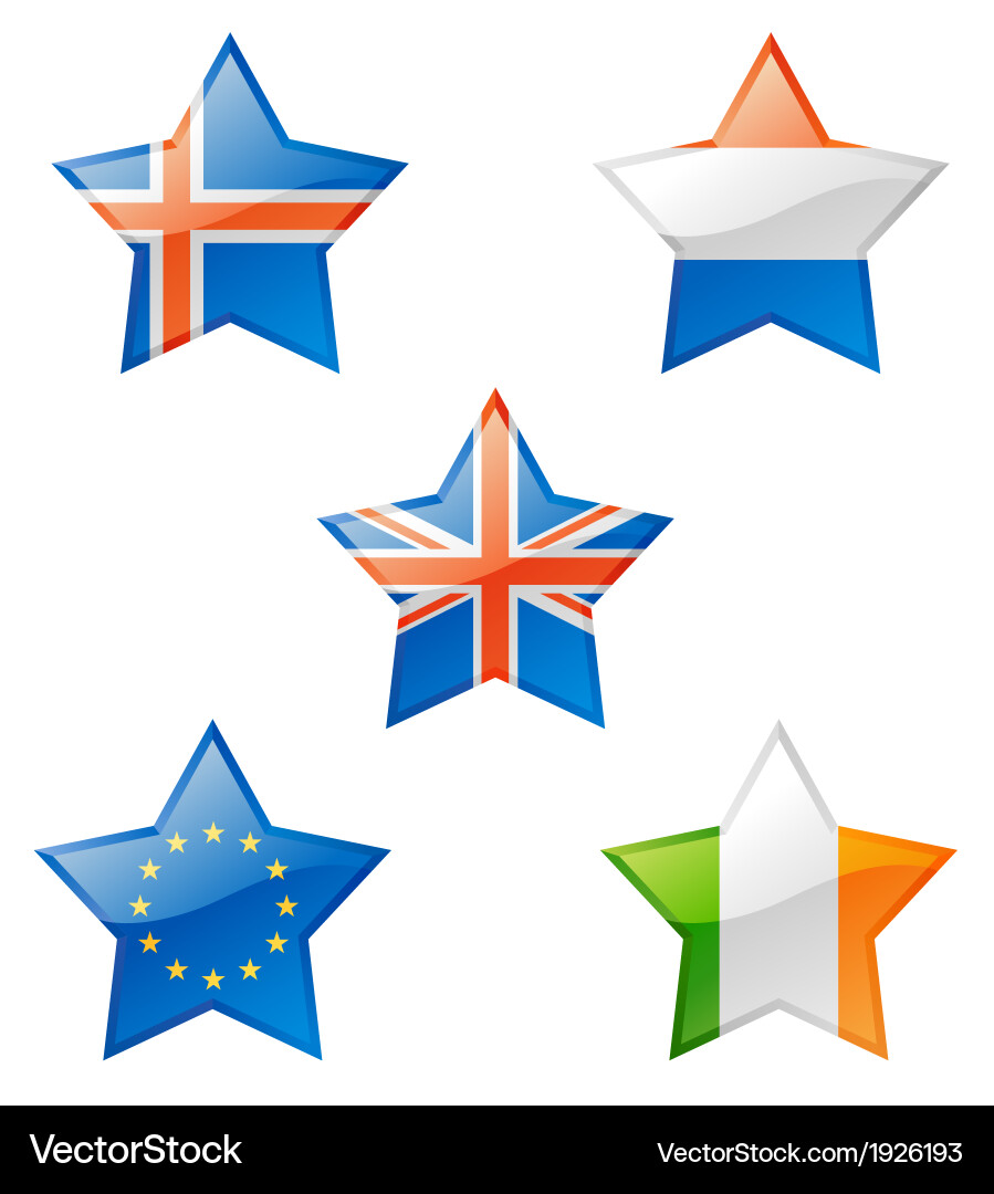 Flags star Royalty Free Vector Image - VectorStock