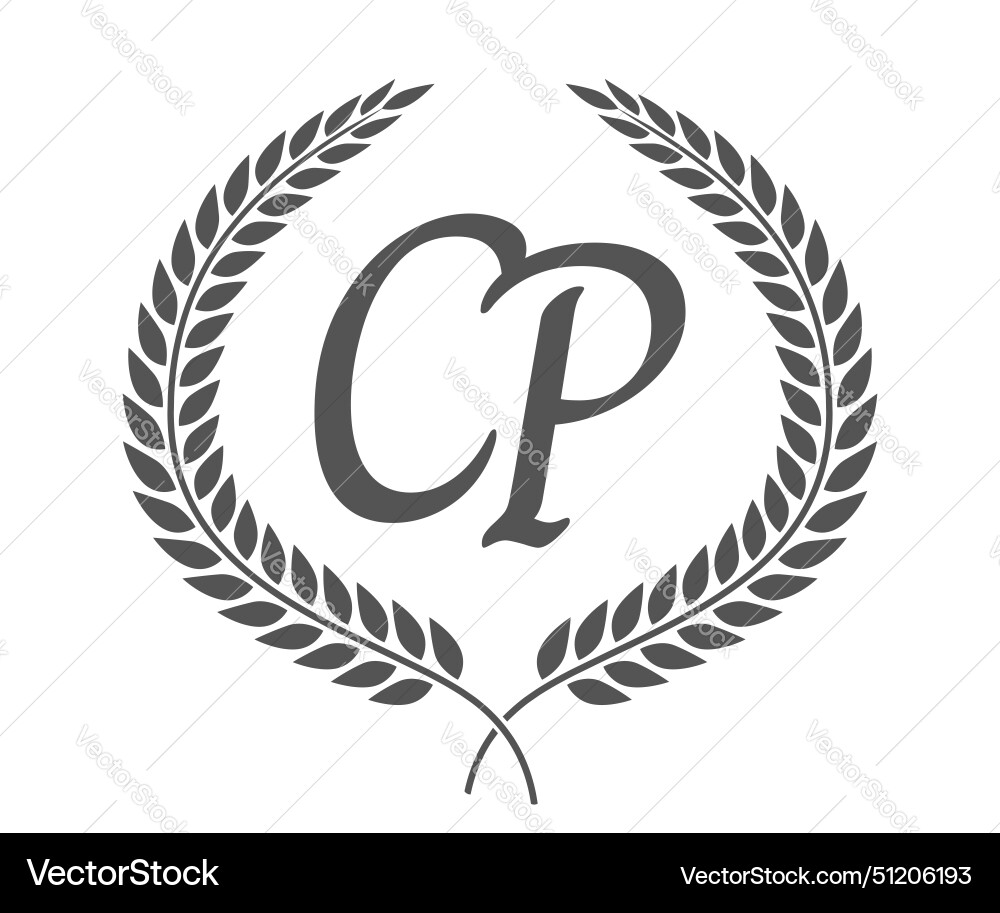 Initial letter c and p cp monogram logo design Vector Image