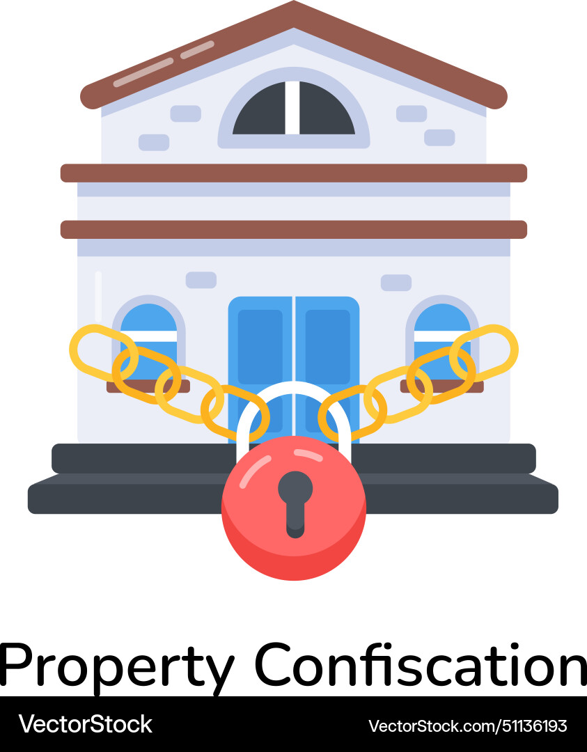 Property confiscation Royalty Free Vector Image