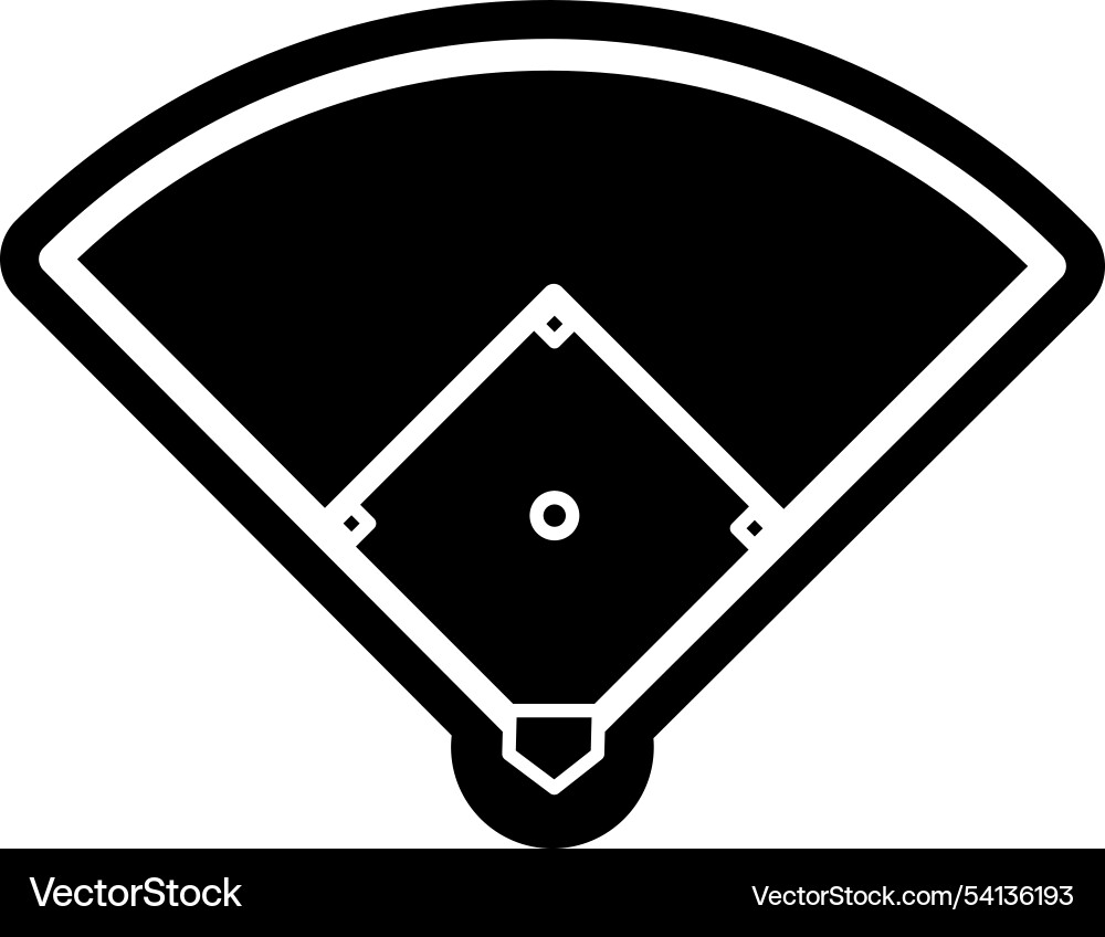 Simple Baseball Diamond Icon Royalty Free Vector Image