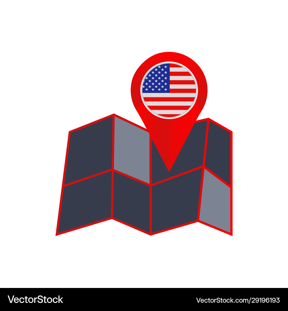 Simple united states america map pins Royalty Free Vector