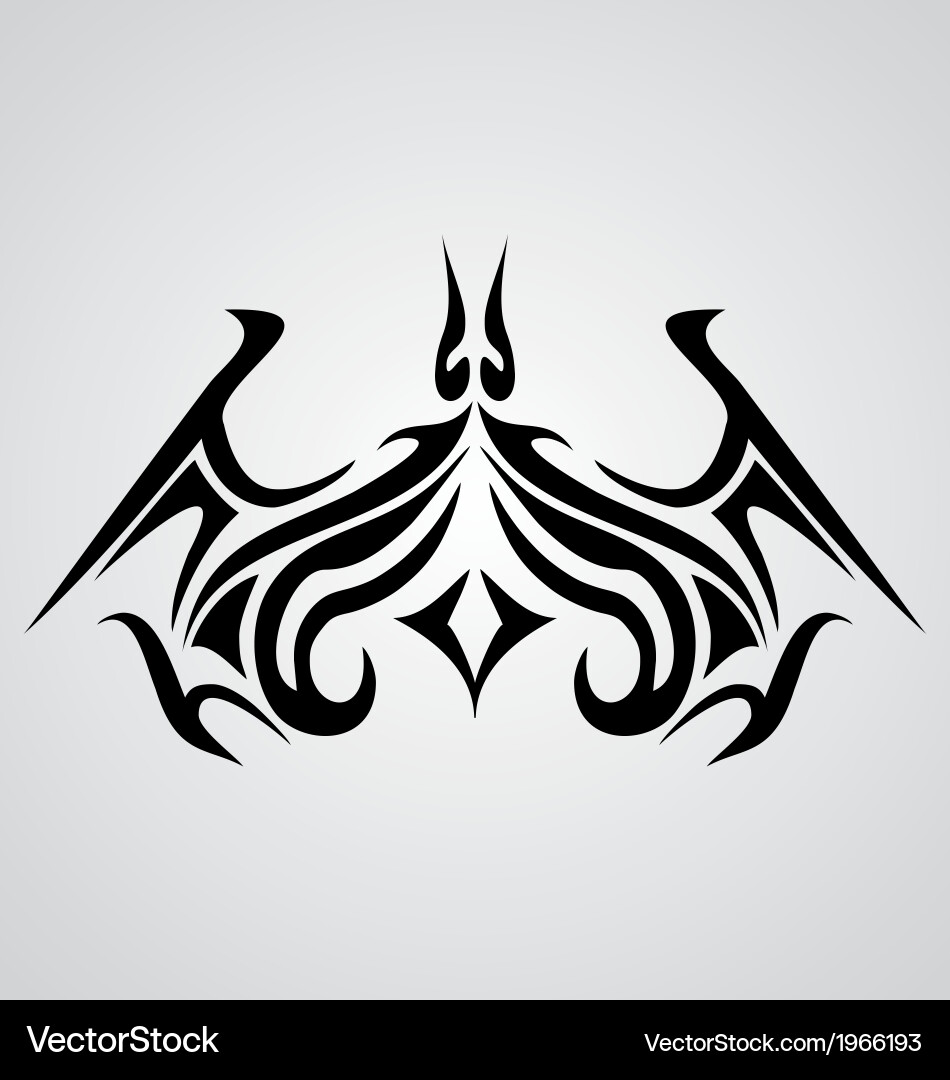 Tribal bat tattoo Royalty Free Vector Image - VectorStock