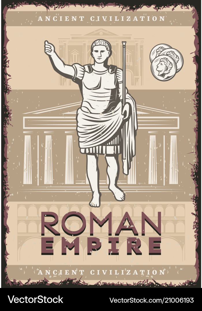 Vintage roman empire poster Royalty Free Vector Image