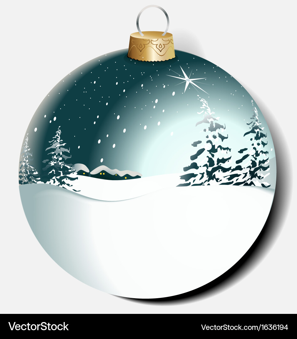 Christmas ball with winter landscape Royalty Free Vector