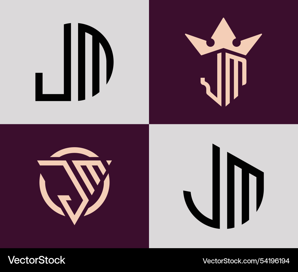 Creative simple initial letters jm logo designs Vector Image