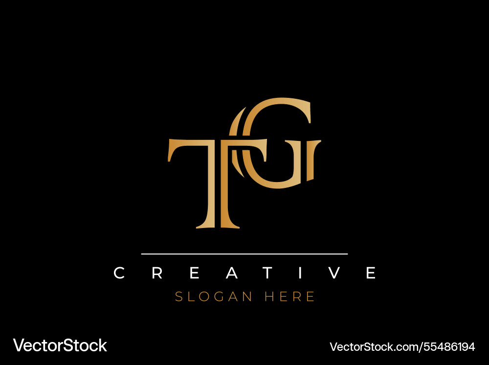 Creative tg luxury logo Royalty Free Vector Image