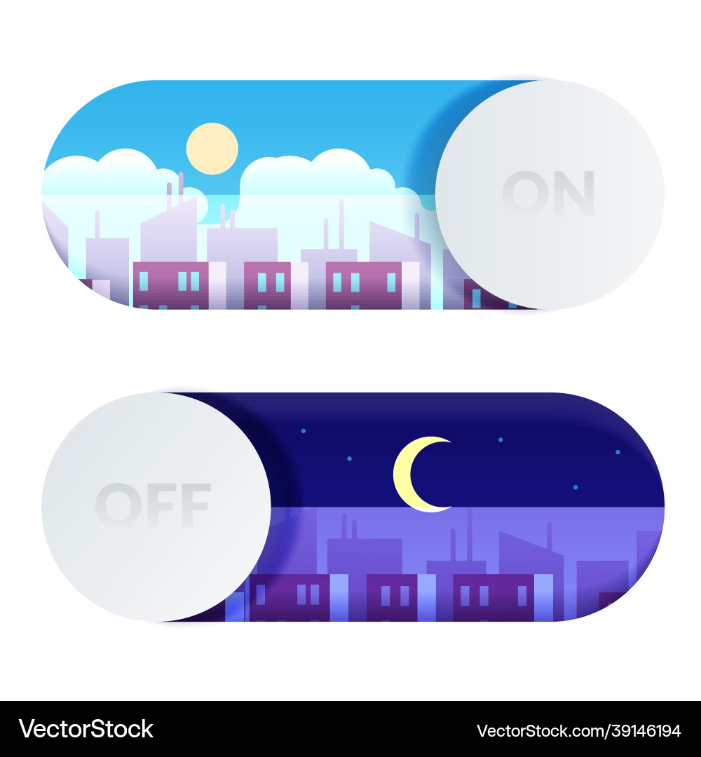 Day and night switch control screen lighting Vector Image