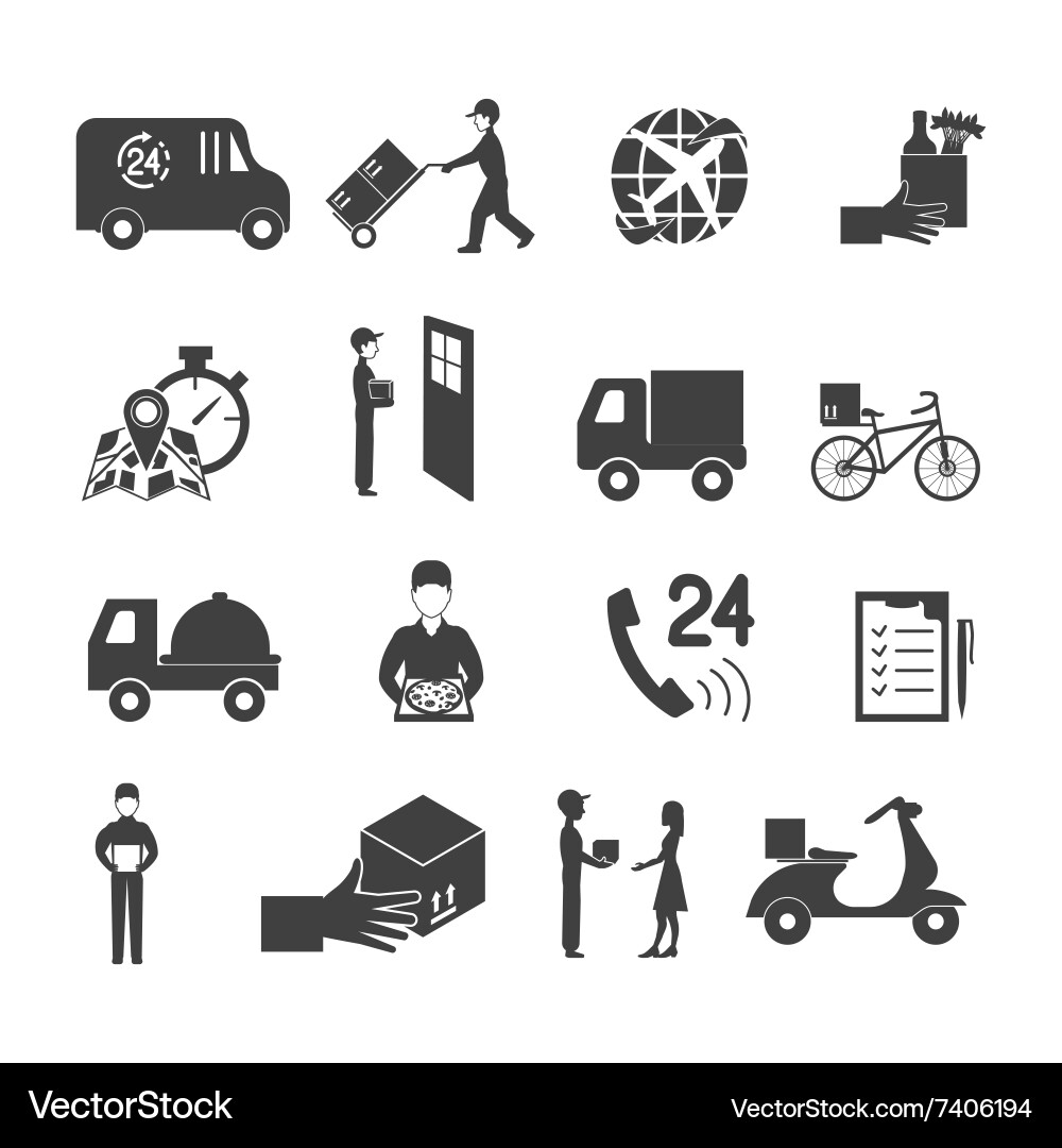 Liefer-Icon-Set Lizenzfreies Vektorbild - VectorStock