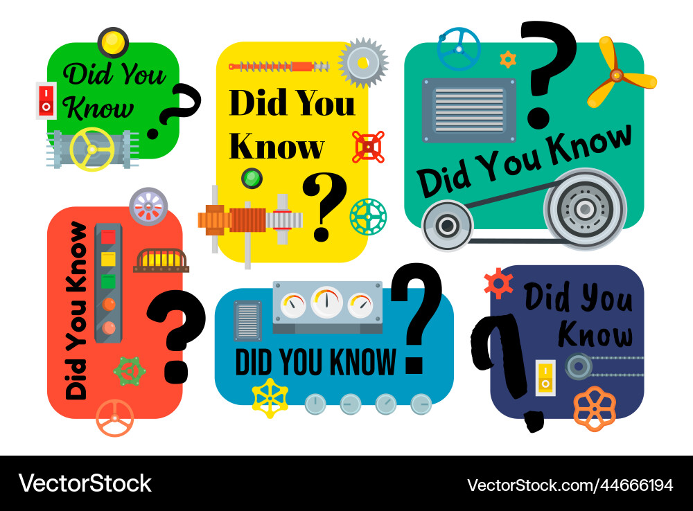Did you know technology engineering machinery Vector Image