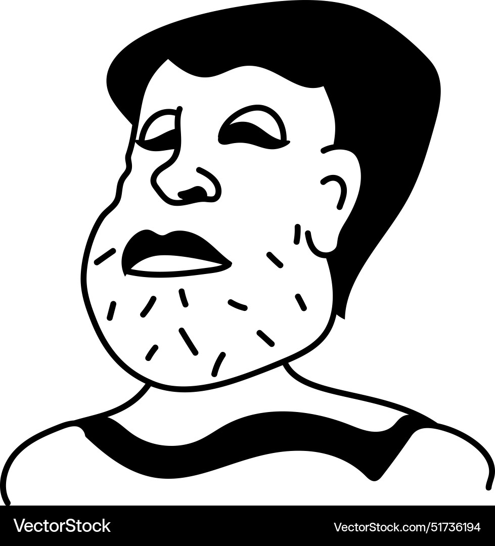 Fat face Royalty Free Vector Image - VectorStock