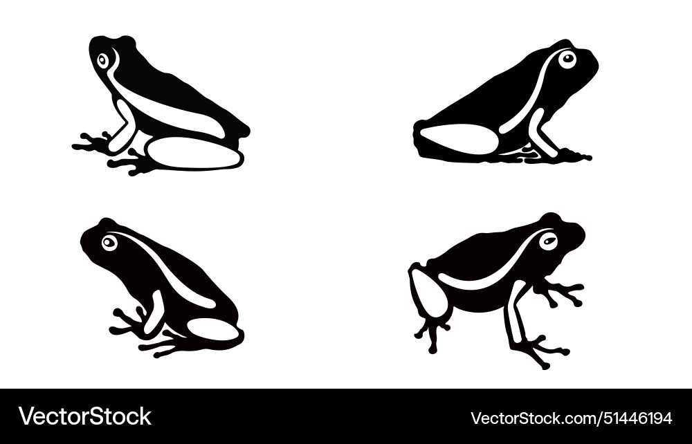 Frogs black and white Royalty Free Vector Image