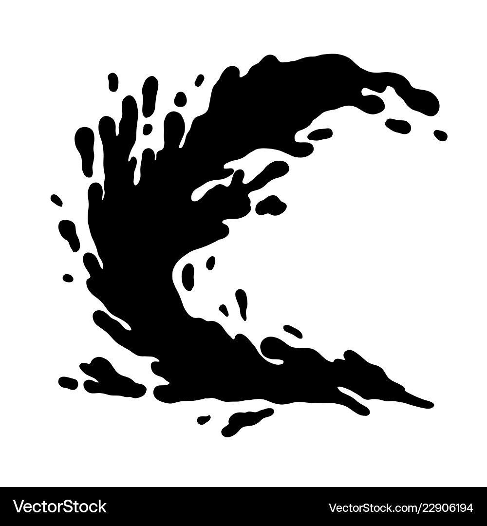 Hand drawn silhouette of water splash Royalty Free Vector