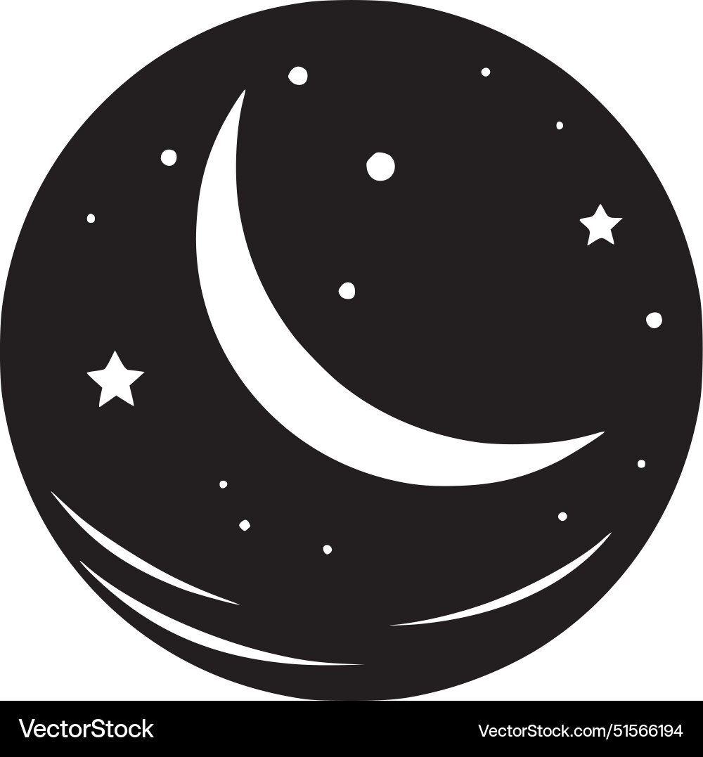 Moon - black and white isolated icon Royalty Free Vector