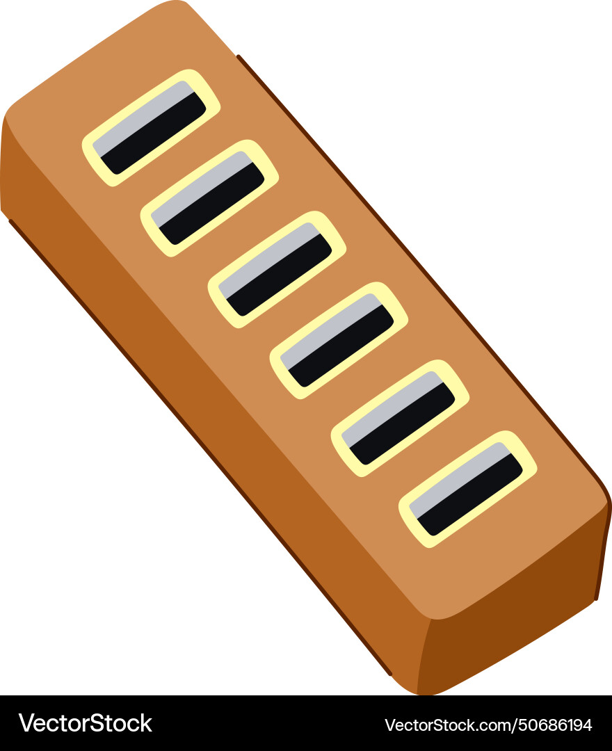 Port usb hub cartoon Royalty Free Vector Image