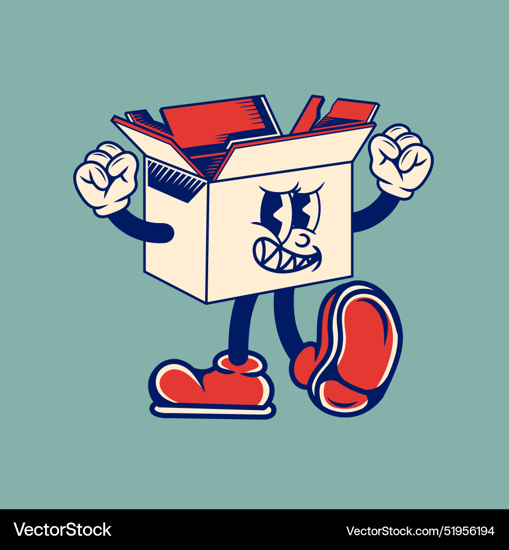 Retro character design from cardboard boxes Vector Image