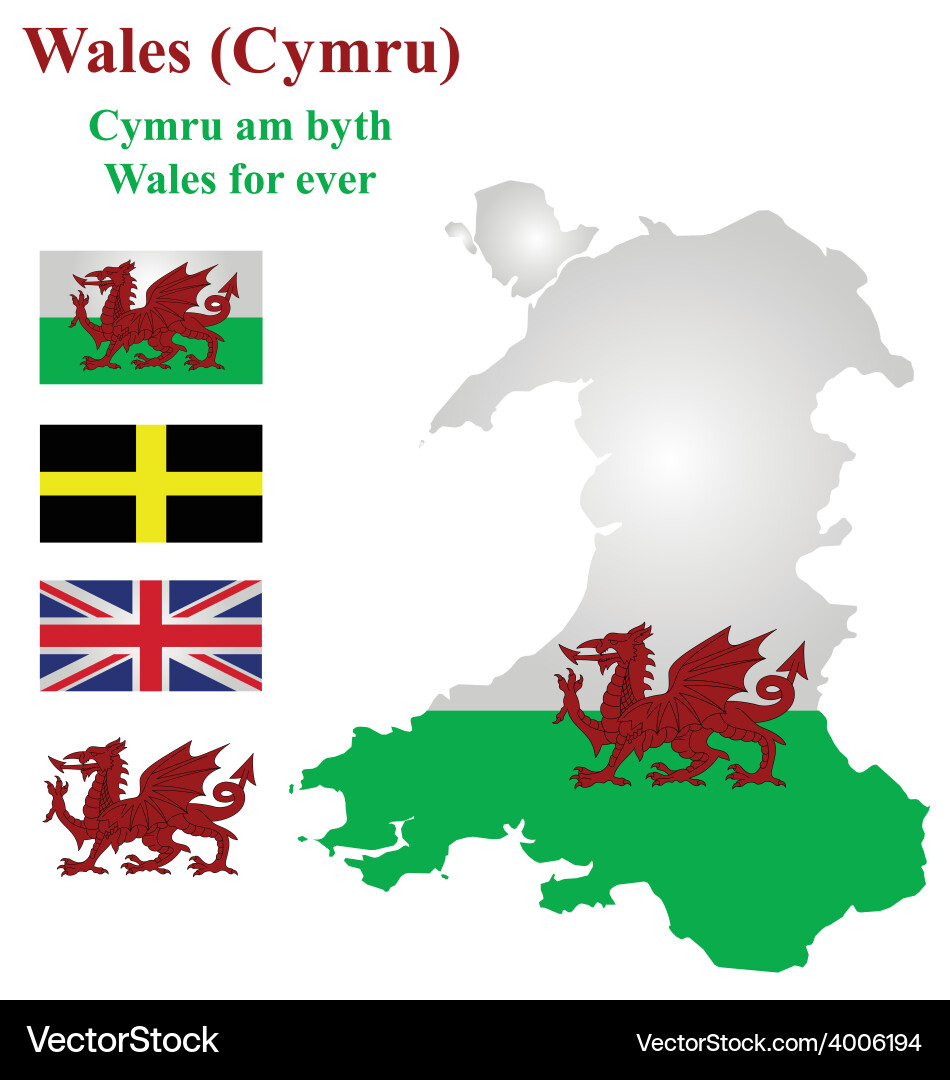 Welsh flag Royalty Free Vector Image - VectorStock