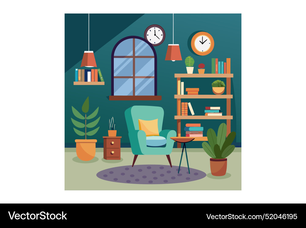 Download high-quality reading room Royalty Free Vector Image
