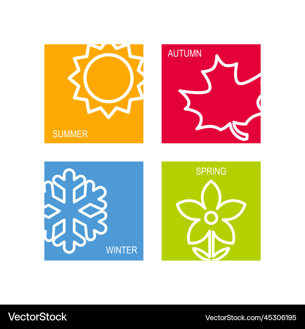 Four seasons badge icon Royalty Free Vector Image