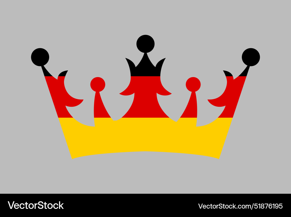 Germany crown shape with flag Royalty Free Vector Image