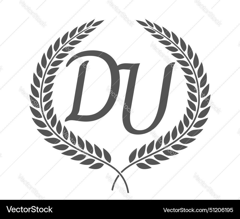 Initial letter d and u du monogram logo design Vector Image