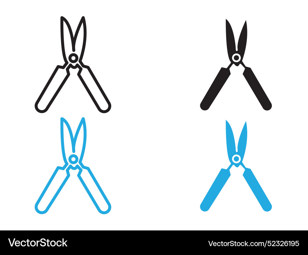 Pruner icon black and white outline sign Vector Image