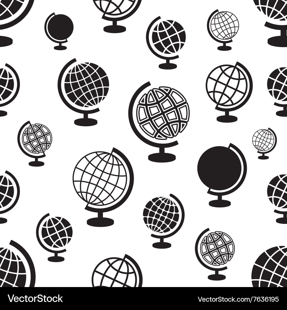 Seamless pattern with globes Royalty Free Vector Image