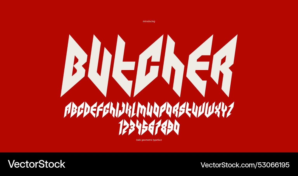 Sharp and bold gothic font for logo creation of Vector Image