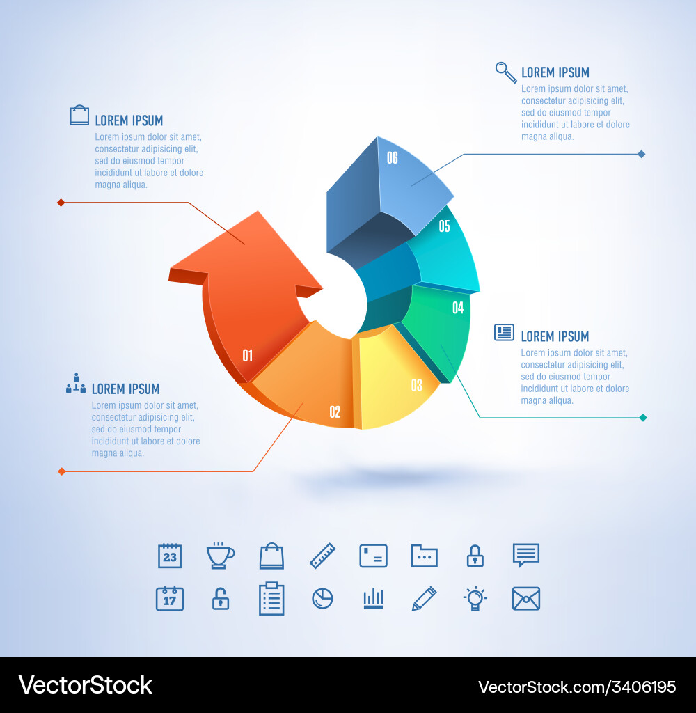 Template in modern style for infographic Vector Image
