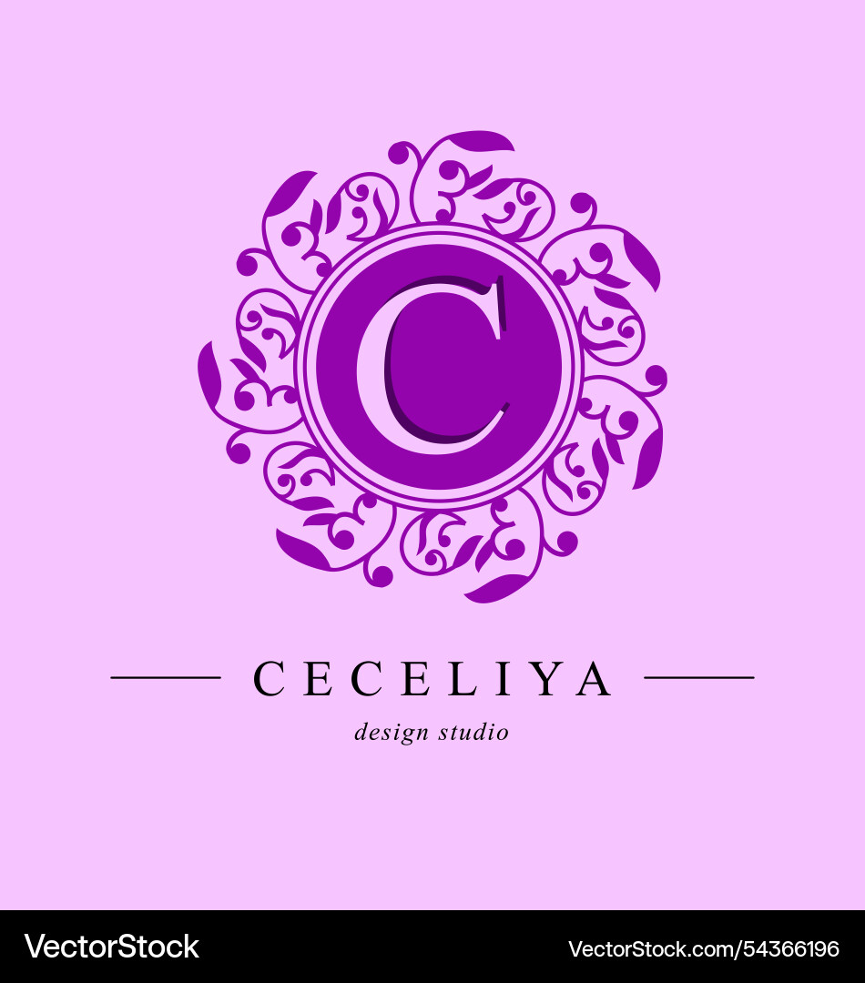 Botanical logos monogram with organic plant Vector Image