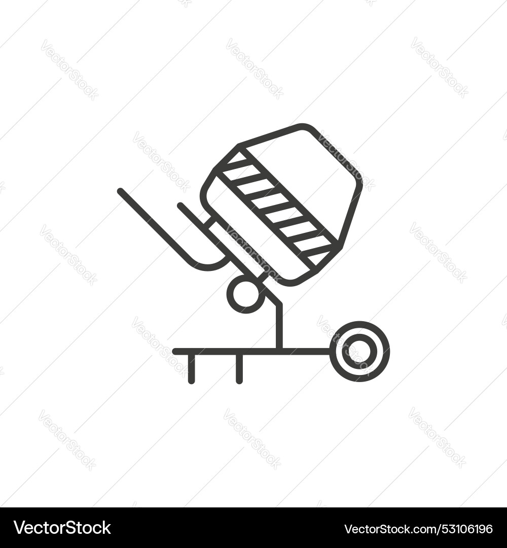 Cement mixers line icon isolated on white Vector Image