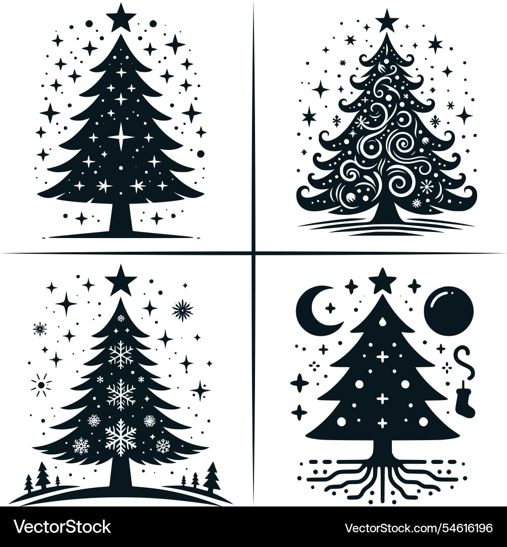 Christmas tree svg bundlechristmas svgchris Vector Image