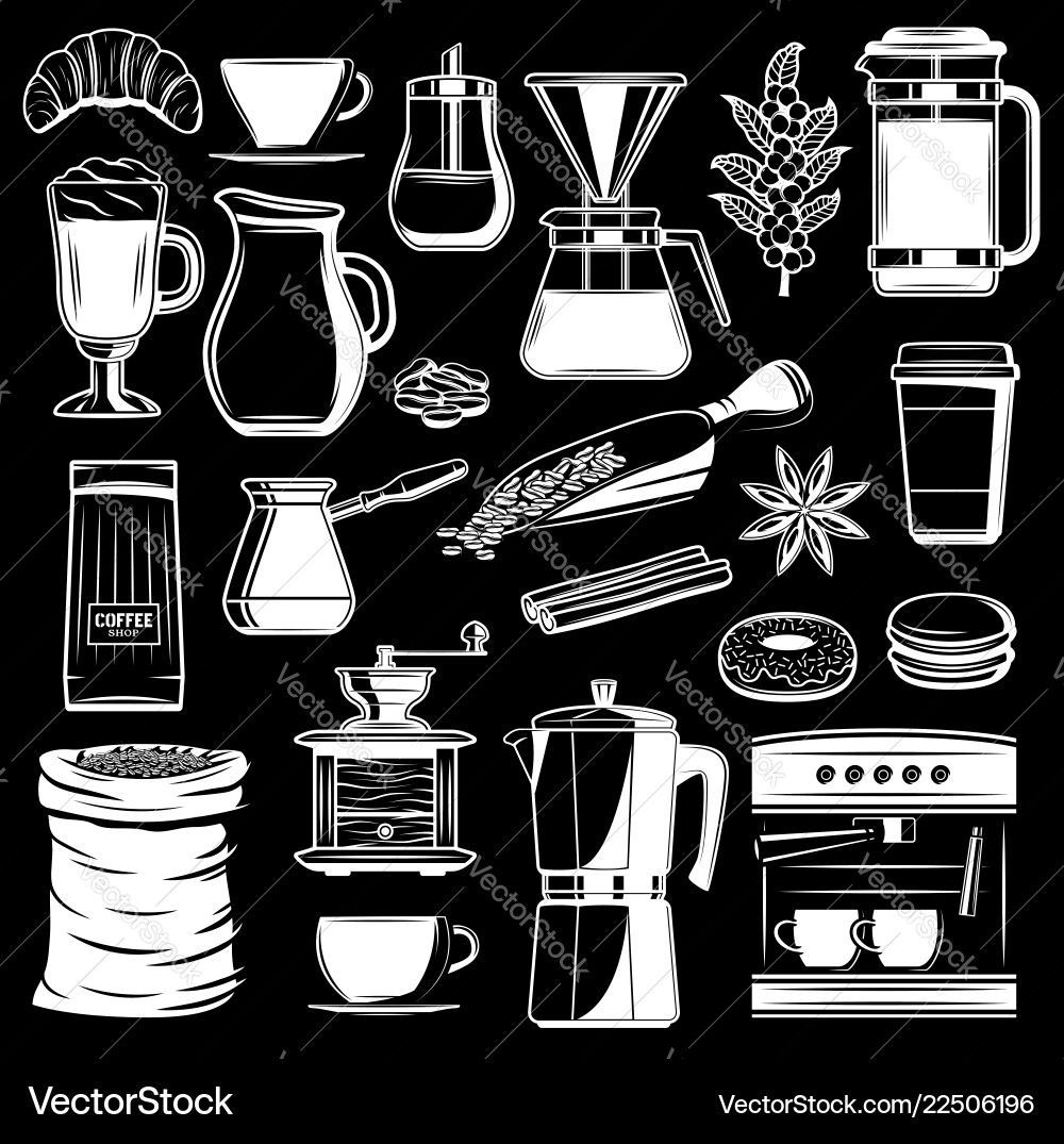 Coffee maker and cafeteria icons Royalty Free Vector Image