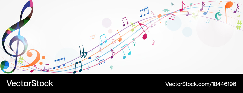 Colorful music notes background Royalty Free Vector Image