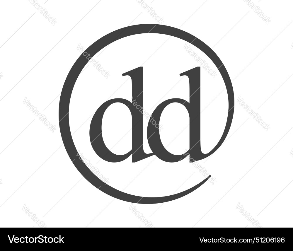 Dd logo from two letter with circle shape email Vector Image