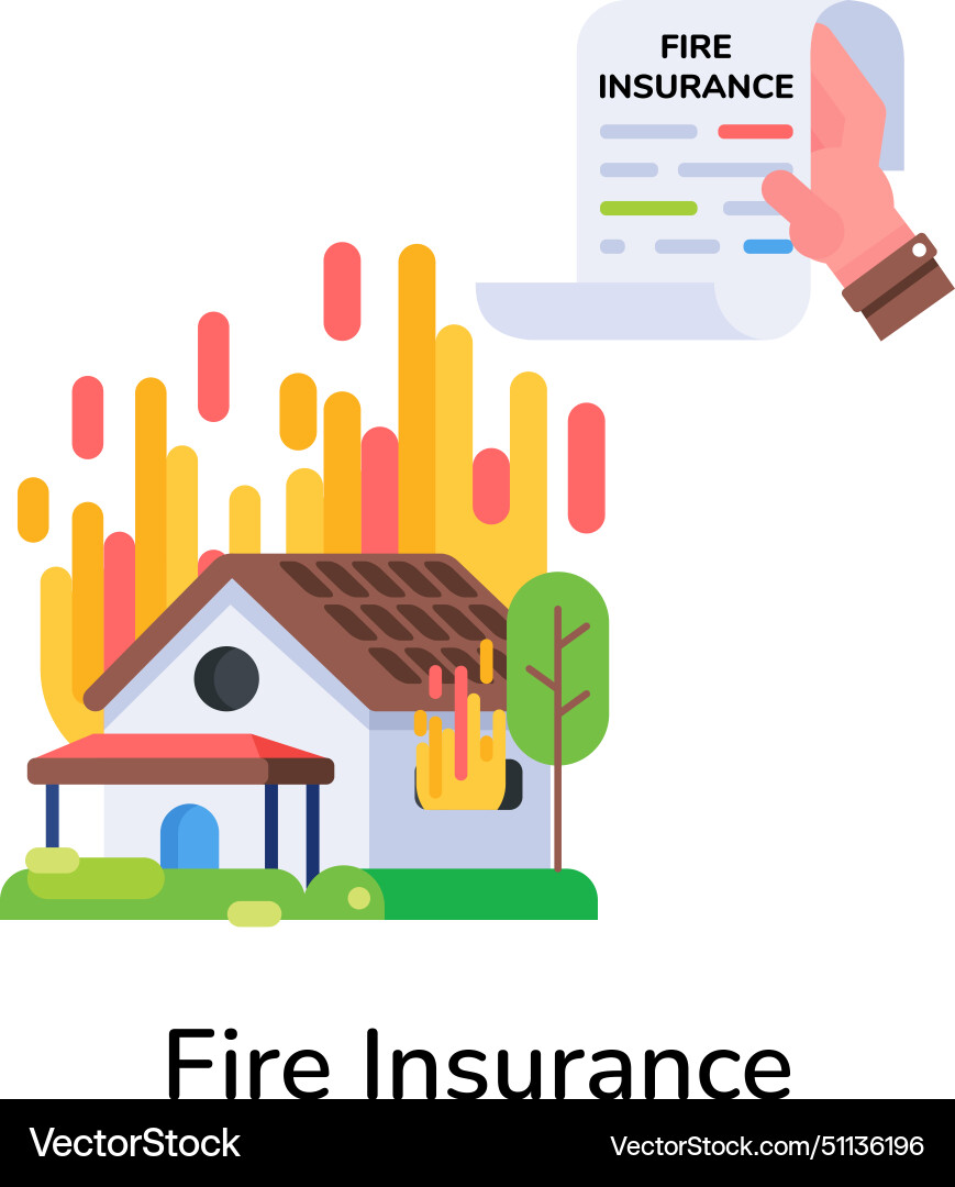 Fire insurance Royalty Free Vector Image - VectorStock