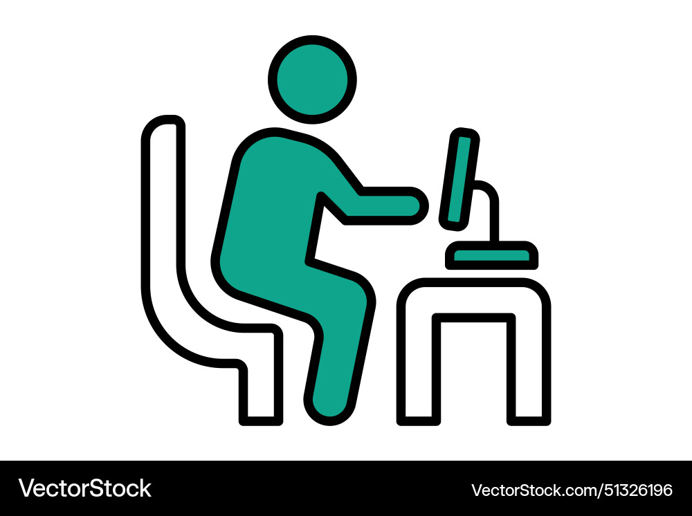 It manager icon person in front of a computer Vector Image