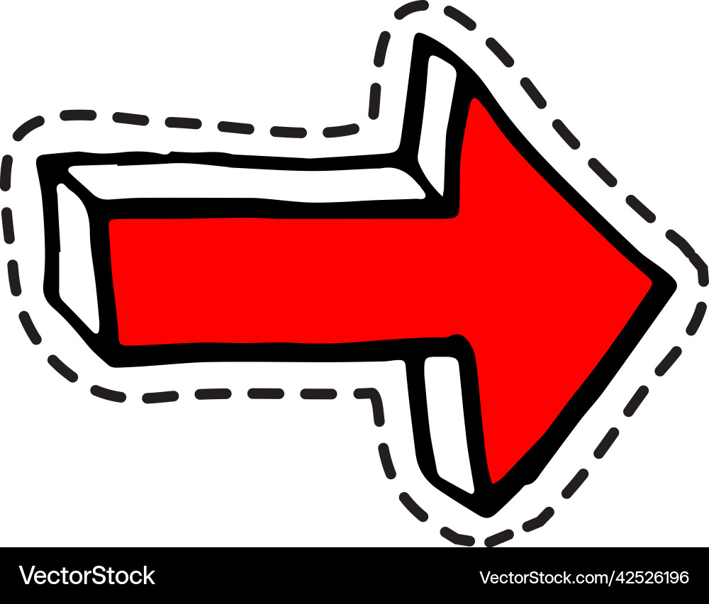 Red arrow right direction sticker or icon Vector Image
