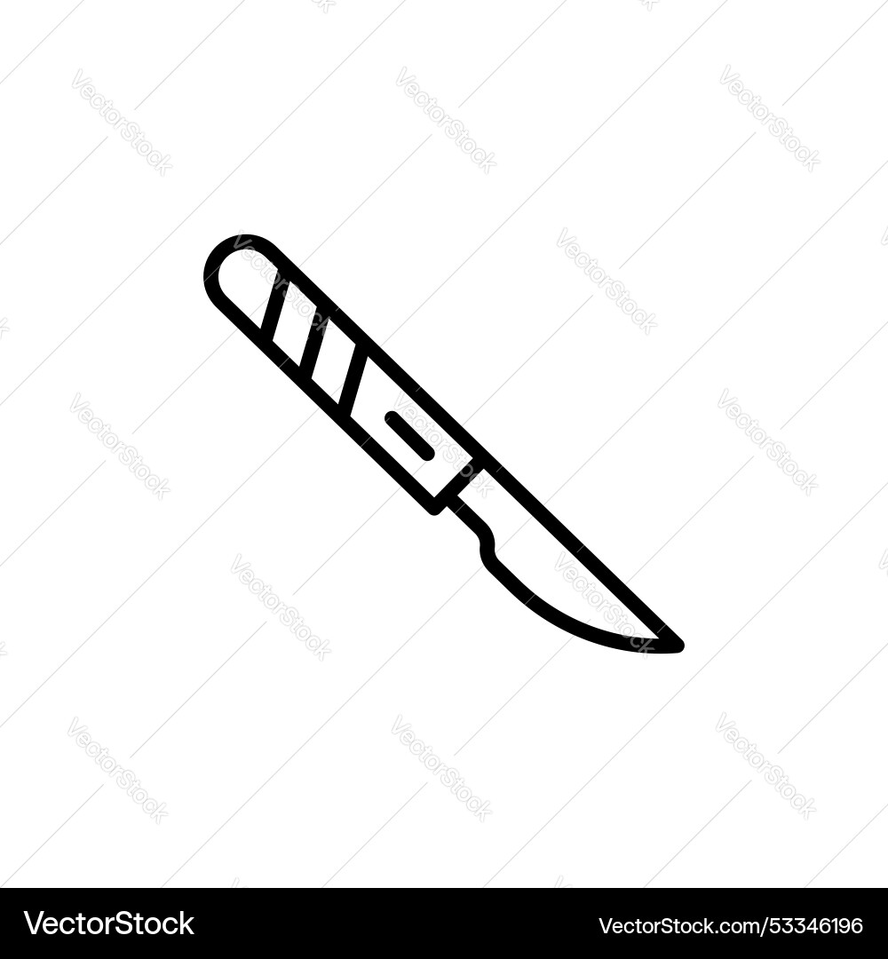 Scalpel line icon isolated on white background Vector Image