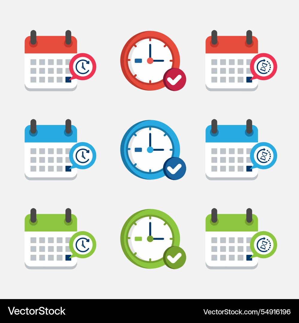 Set square icons page calendar mark agenda app – Royalty-Free Vector ...
