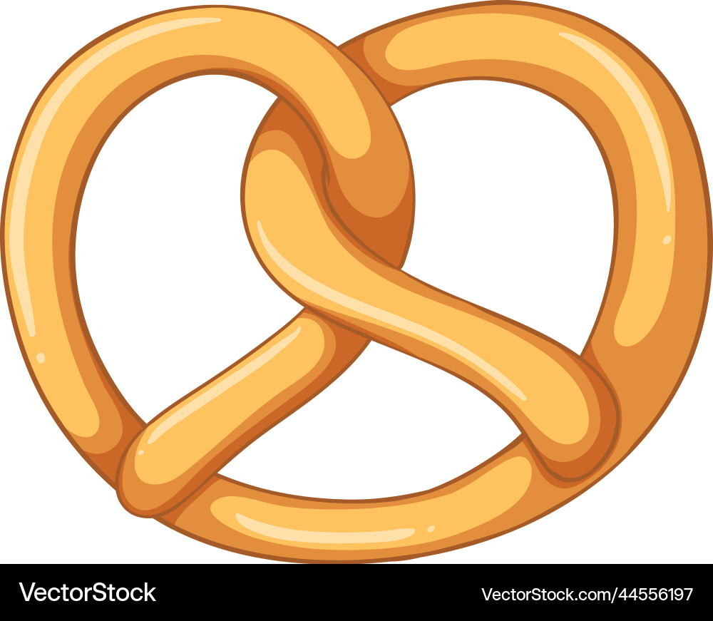 An isolated plain pretzel cartoon Royalty Free Vector Image