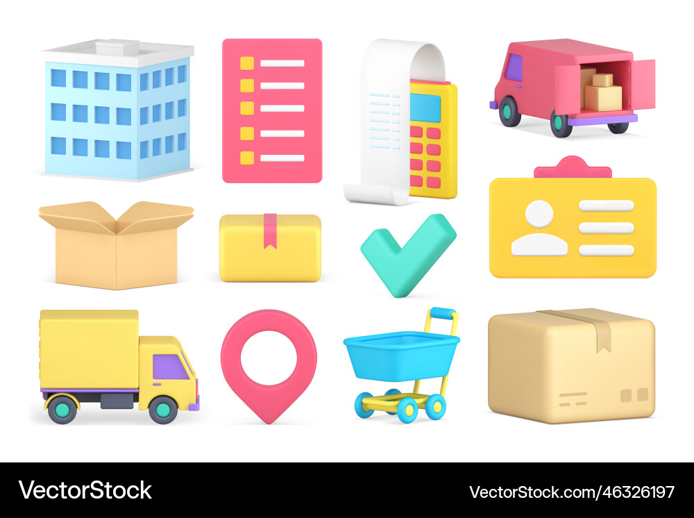 Cargo courier delivery postal service commercial Vector Image