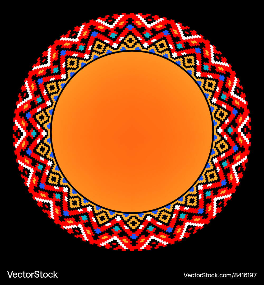 Colorful ethnic sun geometric aztec circle Vector Image