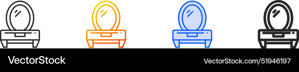 Dressing table iconthin linear gradient blue Vector Image