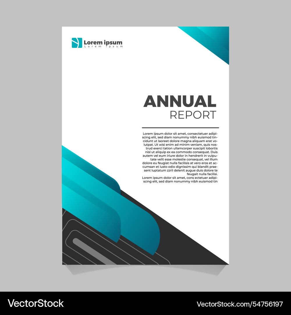 Modern annual report brochure template with blue s