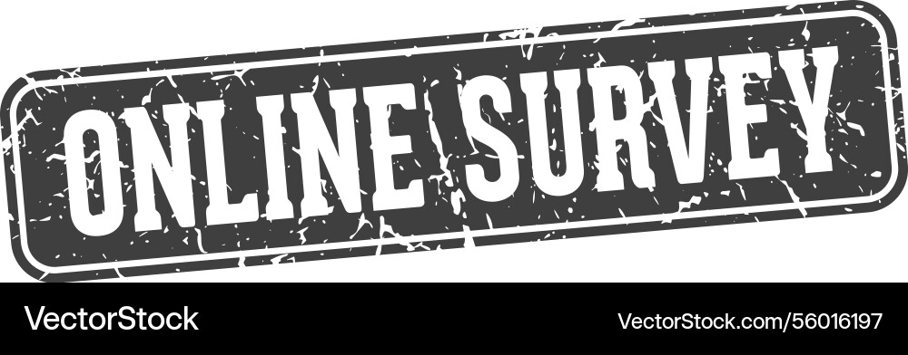 Online survey rectangular sign stamp Royalty Free Vector